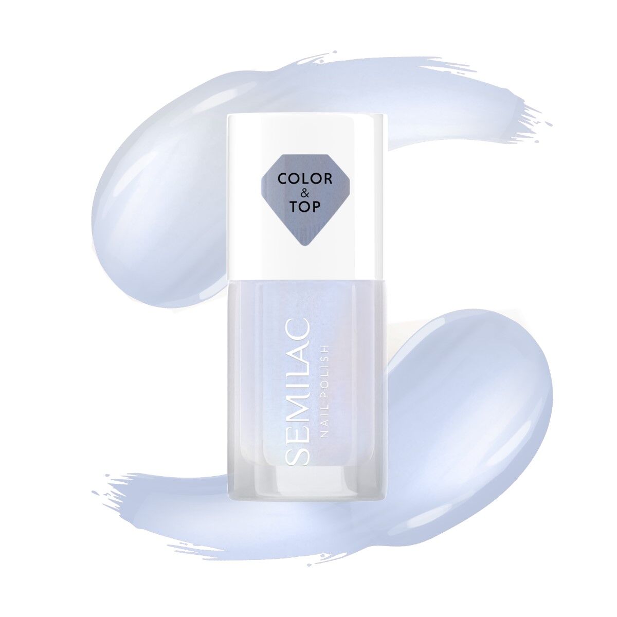 Semilac Top 2in1 Blue Holo Glazed Classic Nail Polish 7 ml